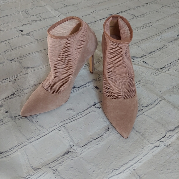 Leith | Shoes | Leith Fishnet Sock Heels Nude Size 75 | Poshmark